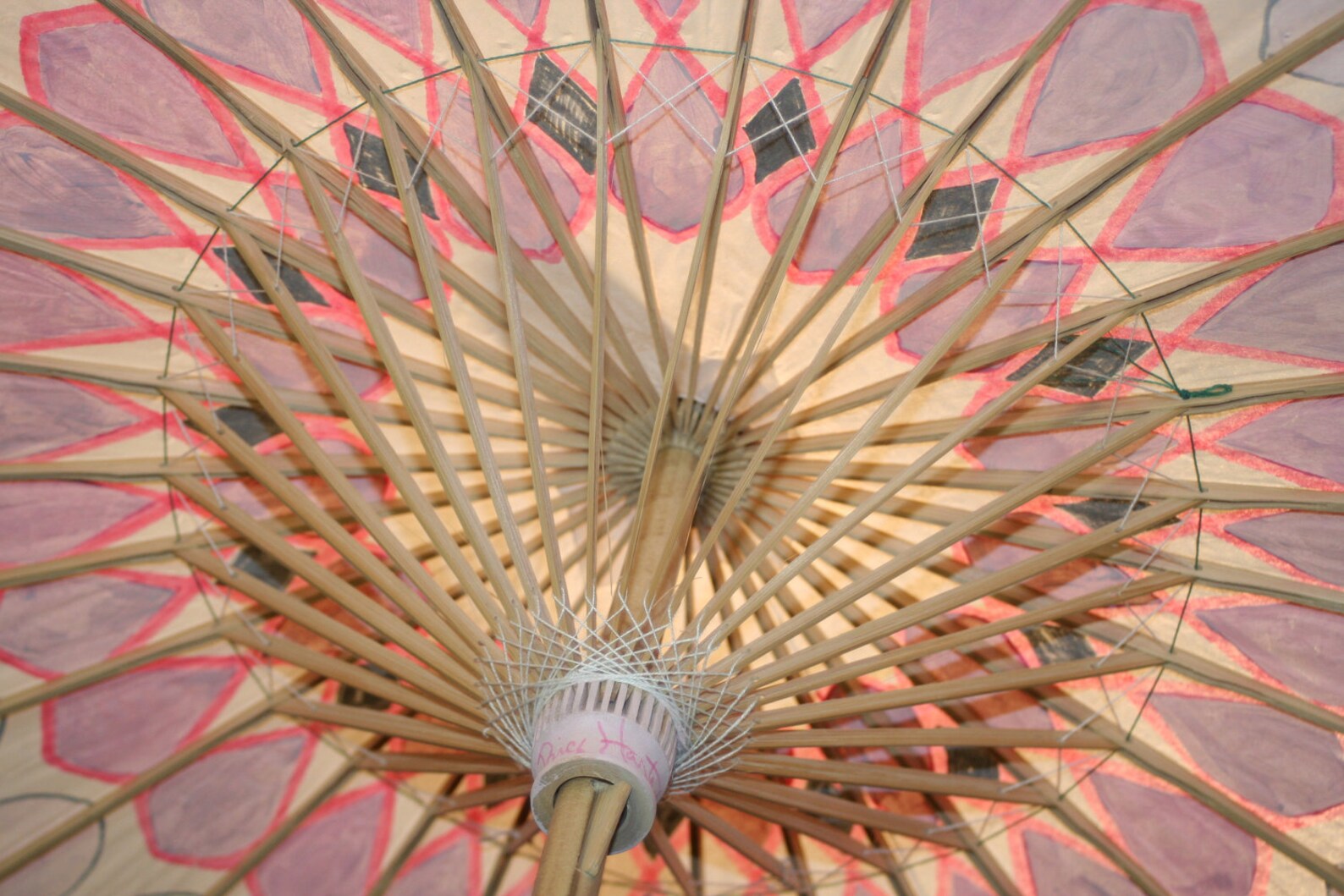 Parasol Flower Shaped - Pink Crystal Pattern on White Parasol - Etsy