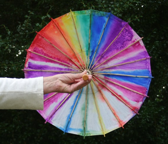 Flowergirl Parasol Small Rainbow Parasol - Etsy
