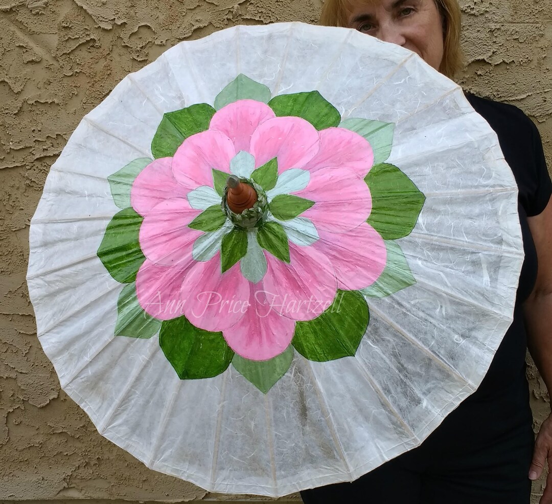 Parasol Pink Lotus Flower Parasol - Etsy