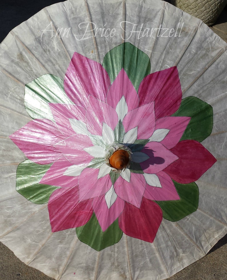 Parasol Pink Lotus Flower Parasol - Etsy