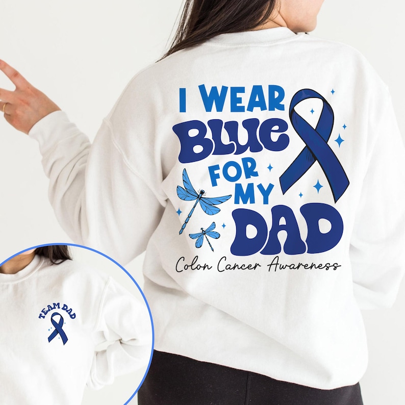 I Wear Dark Blue for Colon Cancer Awareness Shirt, Colon Cancer Shirt ...