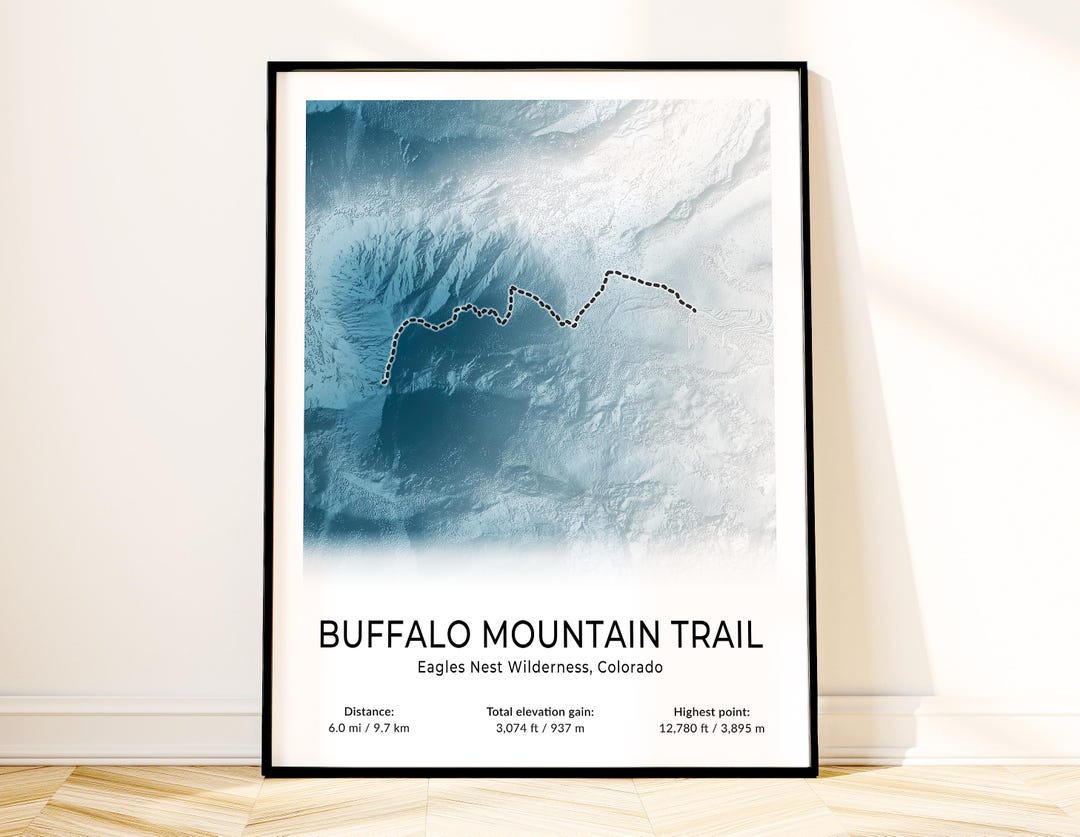 Silverthorne Buffalo Mountain Map Poster, Colorado Wall Art ...