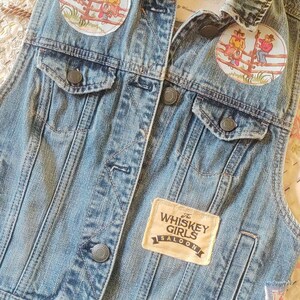 Yee Haw Cowgirl Denim Vest, Bucking Bronco, Embellished W Fringe ...