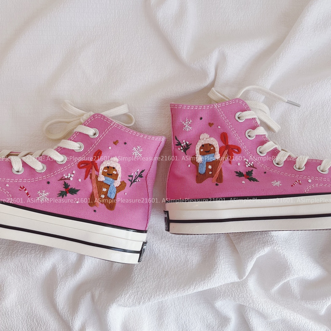 Personalize Gingerbread Man Embroidery Shoes Converse - Etsy