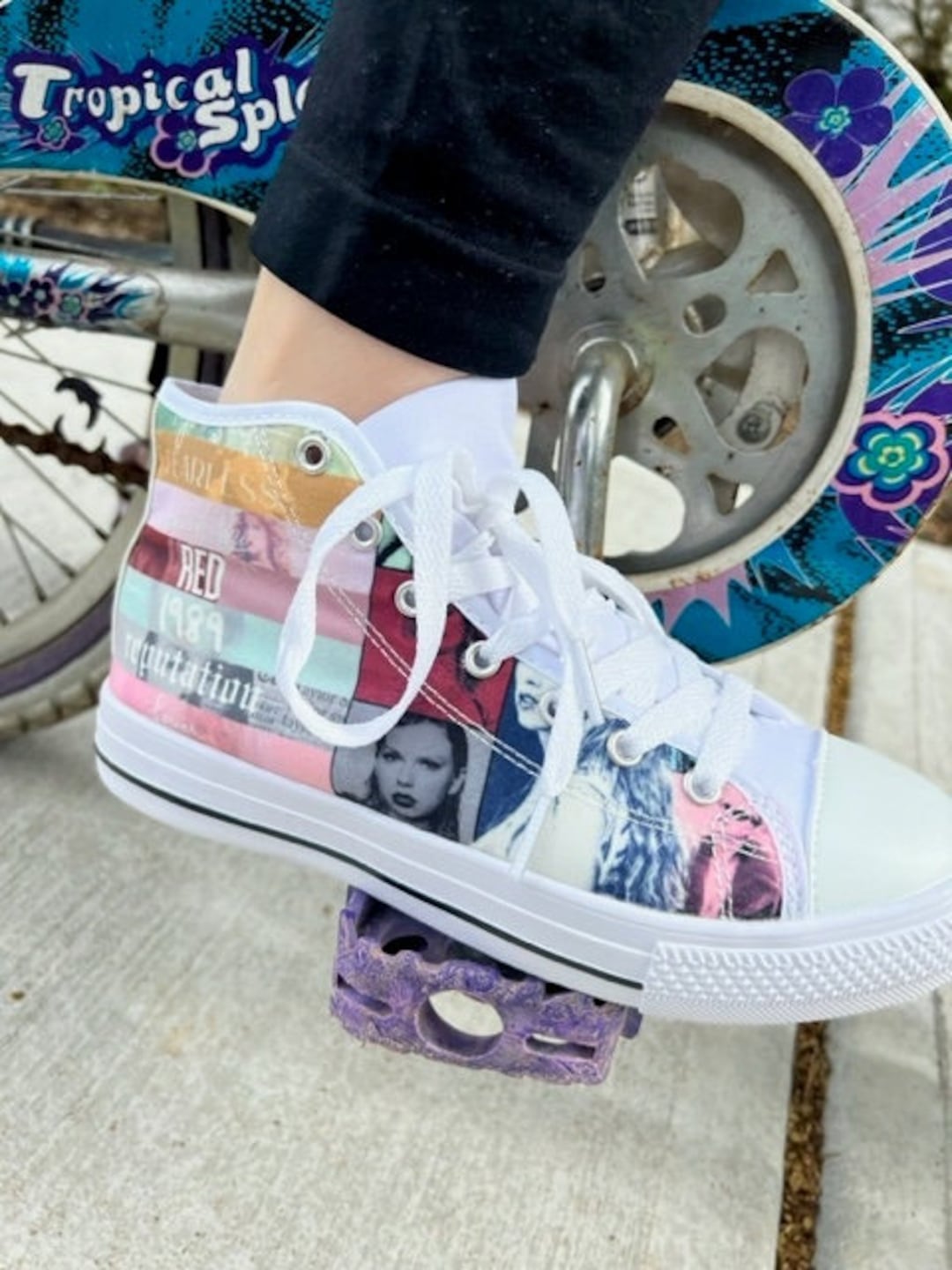 Custom Taylor Swift Converse Hi-tops Kids Shoes for Eras - Etsy