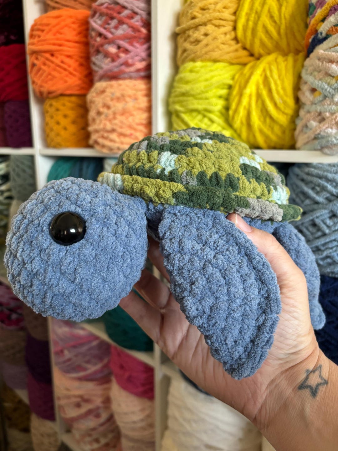 Crocheted Large Blue Sea Turtle Plushie - Etsy