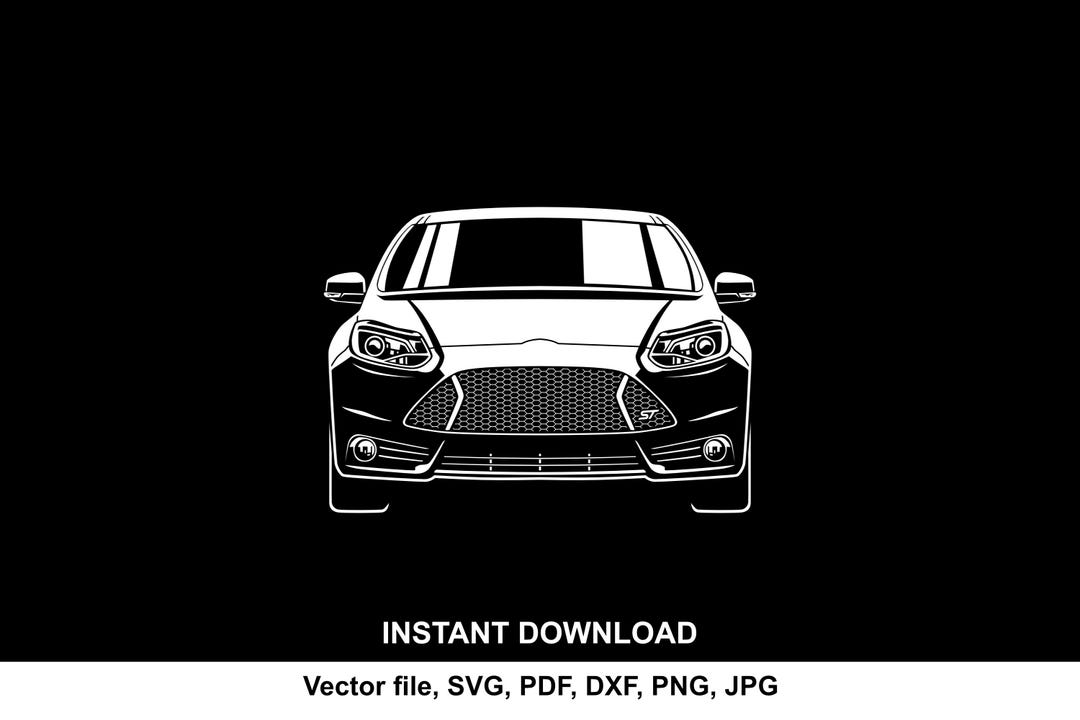 Focus ST 2013 Car Silhouette: SVG, PNG Files for Cricut (digital ...