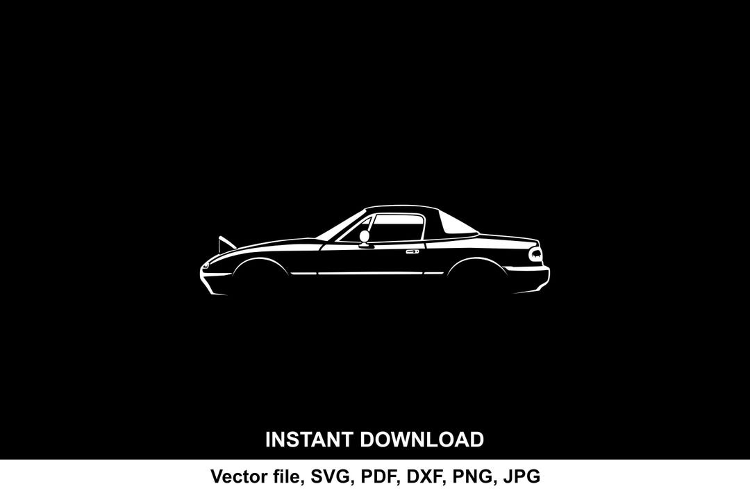 Miata Car Silhouette Vector File SVG for Cricut, Cameo, Cutting, Print ...