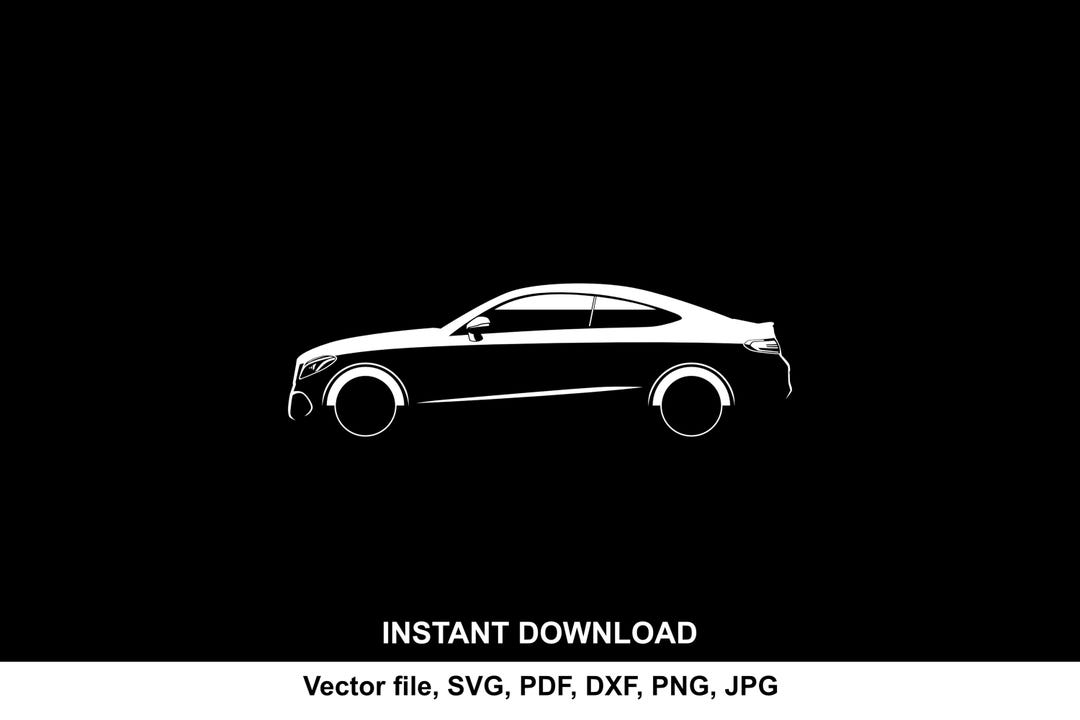 AMG C43 2016 Car SVG Silhouette Clipart Vector for Cutting, Cricut ...
