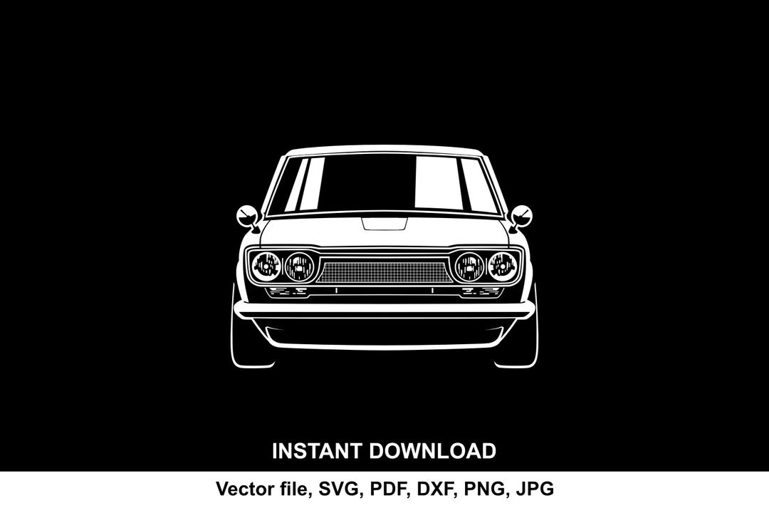 Datsun 510 Car Silhouette: SVG PNG Clipart (digital Download) - Etsy