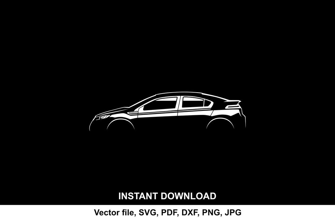2012 Volt Car Silhouette: SVG PNG Files for Cricut (digital Download ...
