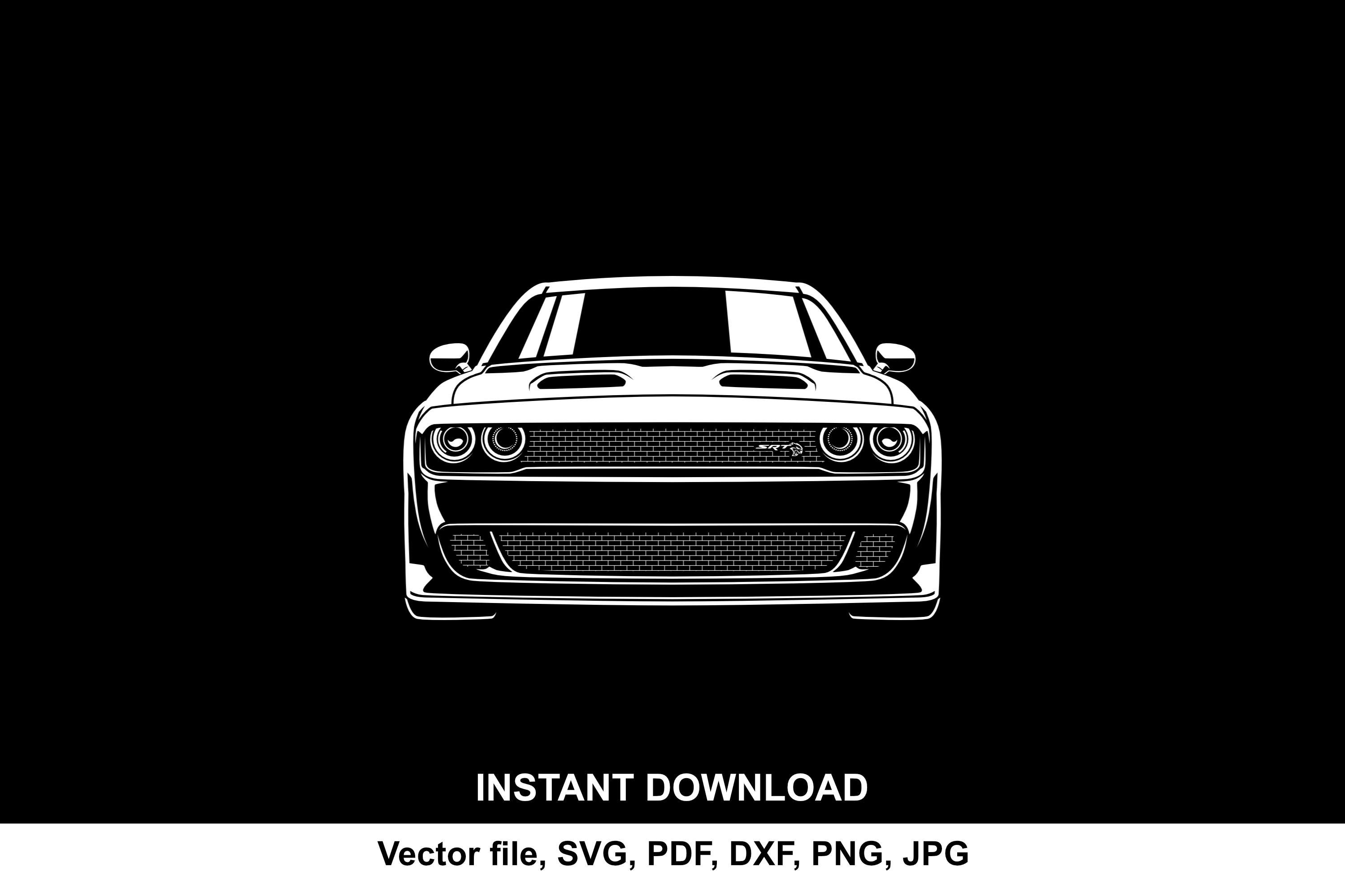Challenger 2020 SRT Silhouette: Cutting File SVG PNG (digital Download ...