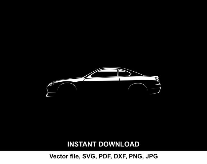 Nissan Silvia S15 Front View SVG DXF Digital Download Drawing Line Art ...