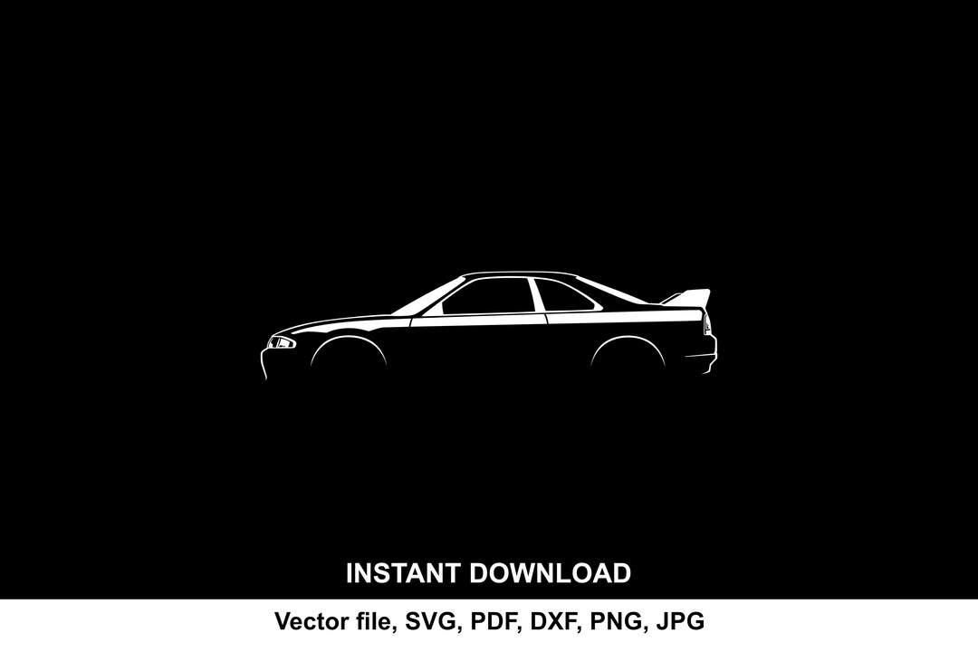 GTR R32 Car Silhouette: Vector Cut File for Cricut, Print, Cameo ...