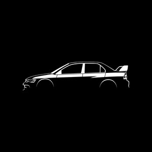 Lancer Evo IX Car Silhouette SVG PNG for Cutting, Print, Cricut ...