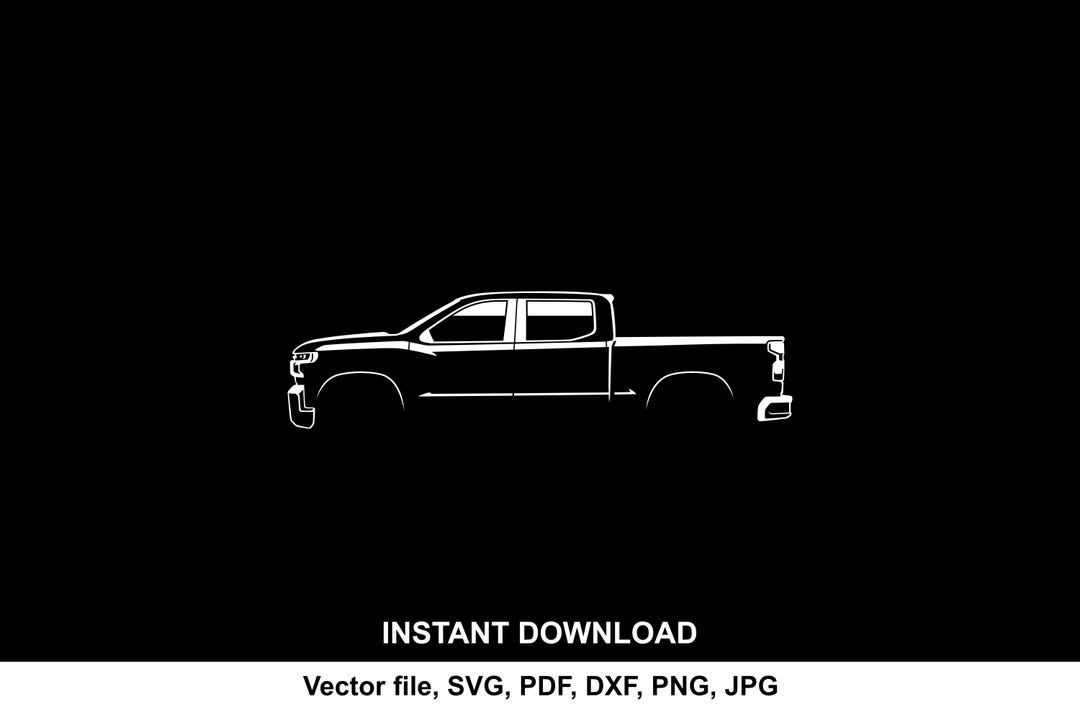 Silverado 2019 Car Silhouette Vector File SVG for Cricut, Cameo ...