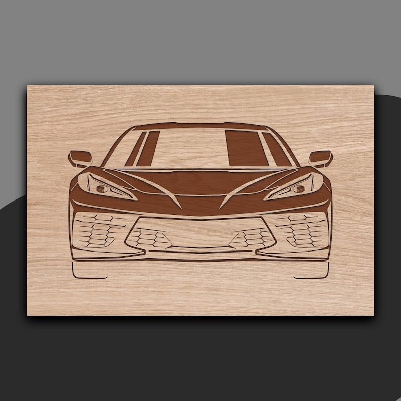 Corvette C8 Car Silhouette SVG PNG for Cutting, Print, Cricut, Sticker ...