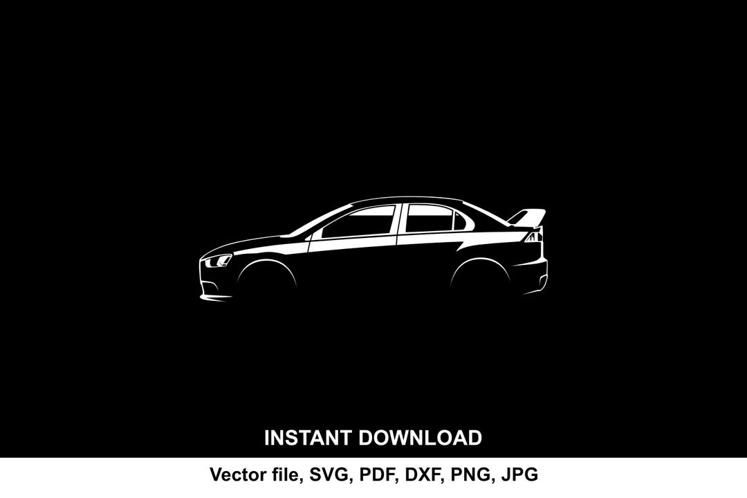 Silueta de coche Lancer EVO X: Archivo de corte SVG PNG Cricut - Etsy ...