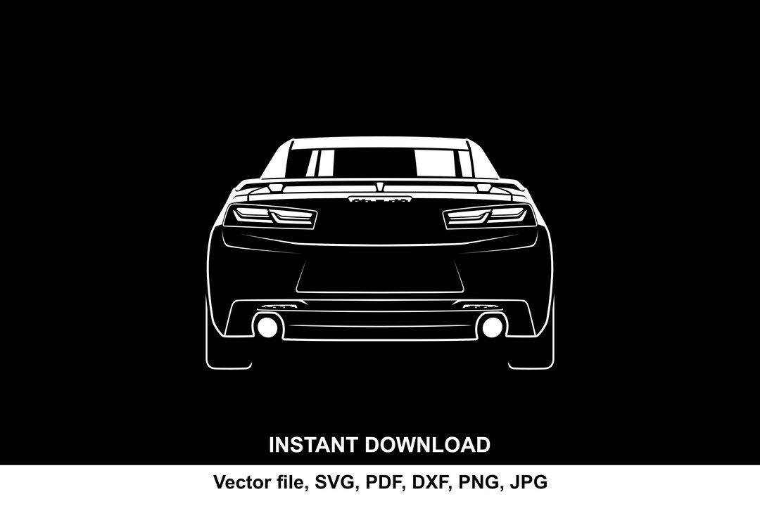 Camaro 2016 SVG Car Silhouette, Cricut Cut File, Car Outline, Clipart ...