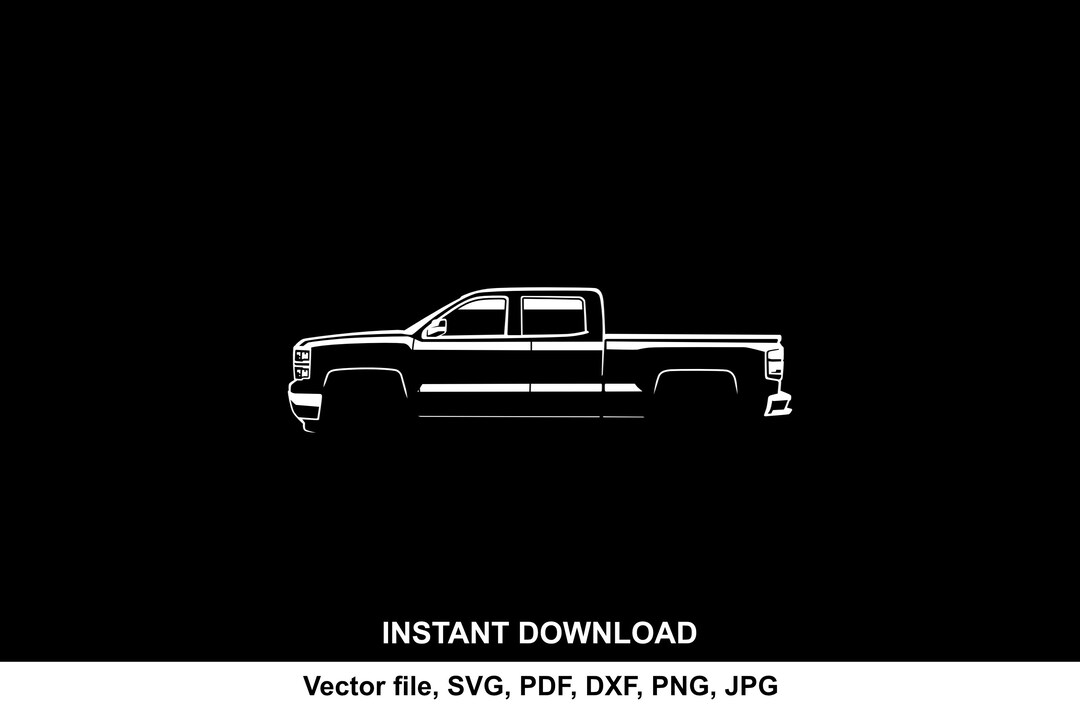 Silverado 2014 Car Silhouette Vector File SVG for Cricut, Cameo ...