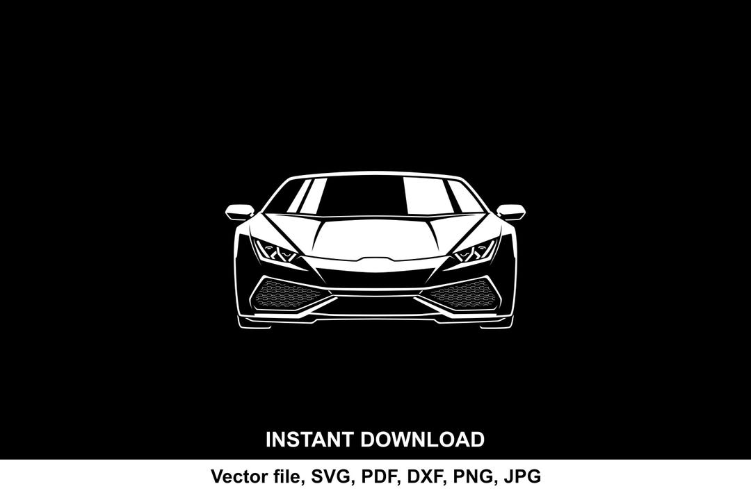 Huracan Car Silhouette Vector SVG PNG for Cutting, Cricut, Print ...