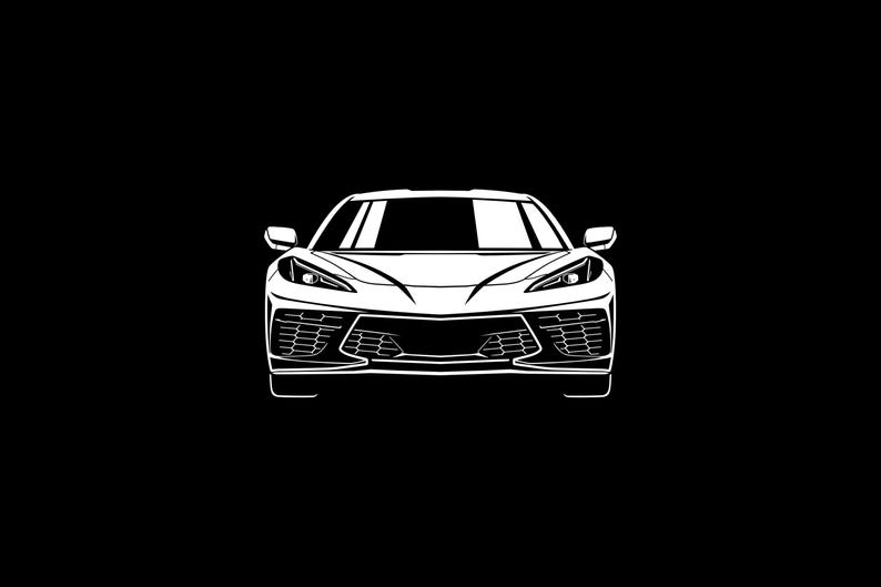 Corvette C8 Car Silhouette SVG PNG for Cutting, Print, Cricut, Sticker ...