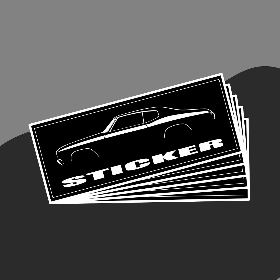 1970 Chevelle Car Silhouette Vector File SVG for Cricut, Cameo, Cutting ...
