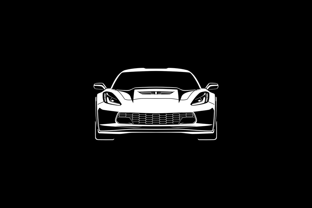 Silueta de coche Corvette Z06 SVG PNG para cortar, imprimir, Cricut ...