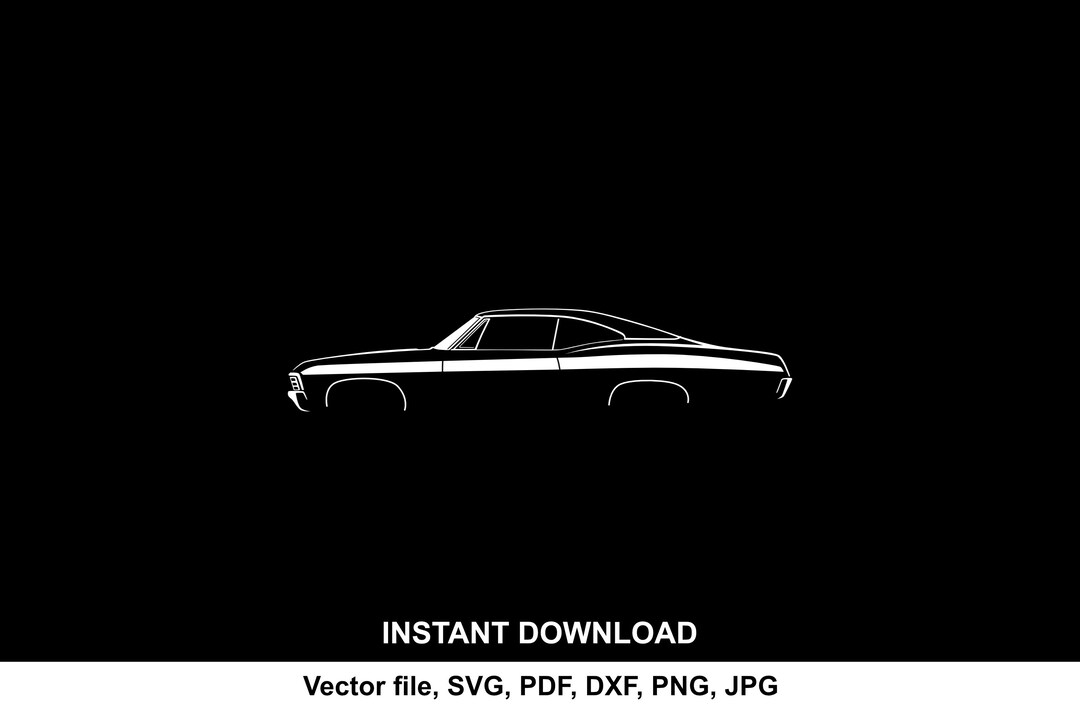 Impala 1967 Car Silhouette Vector File SVG for Cricut, Cameo, Cutting ...