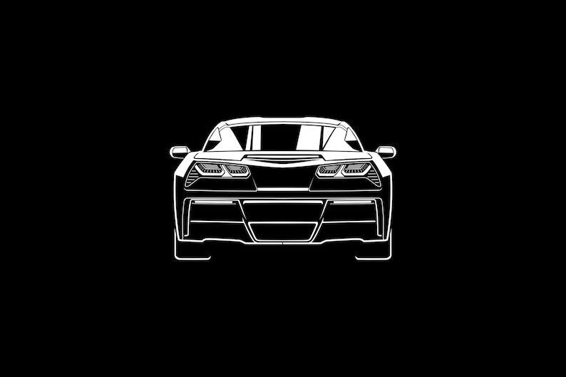 Corvette C7 Car Silhouette SVG PNG for Cutting, Print, Cricut, Sticker ...