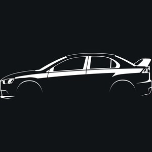 Lancer EVO X Car Silhouette SVG PNG for Cutting, Print, Cricut, Sticker ...