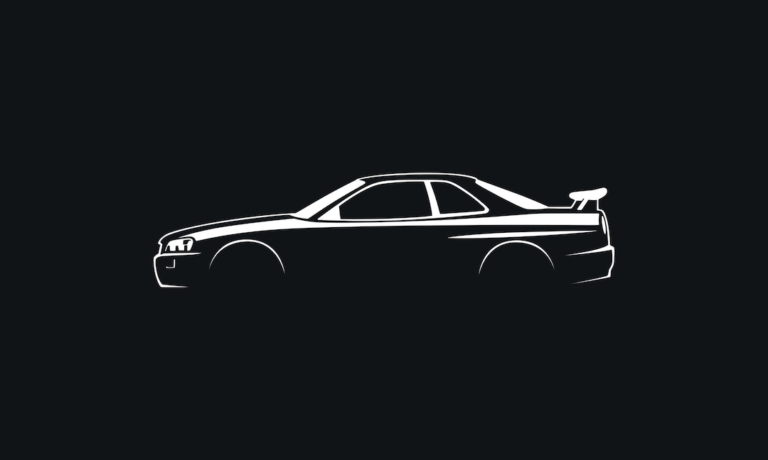 GTR R34 Car Silhouette SVG PNG for Cutting, Print, Cricut, Sticker - Etsy
