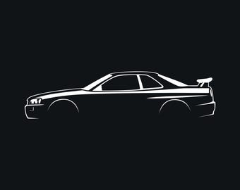 R34 Car Silhouette SVG PNG for Cutting, Print, Cricut, Sticker - Etsy