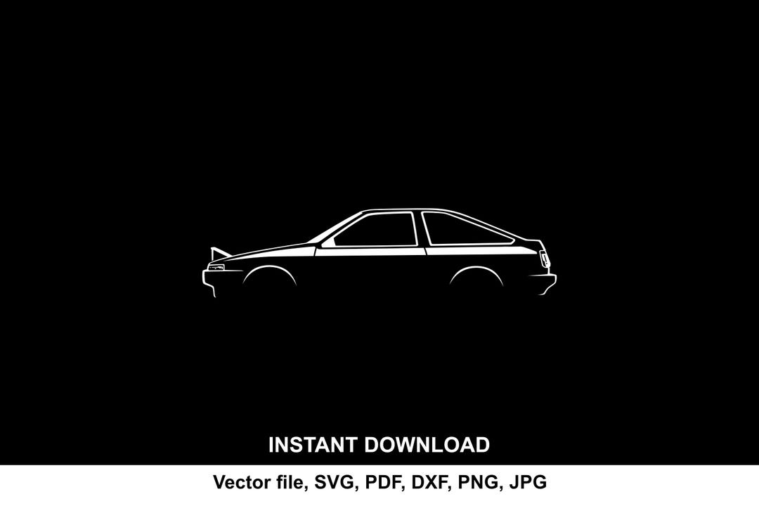 AE86 Car Silhouette Vector File SVG for Cricut, Cameo, Cutting, Print ...