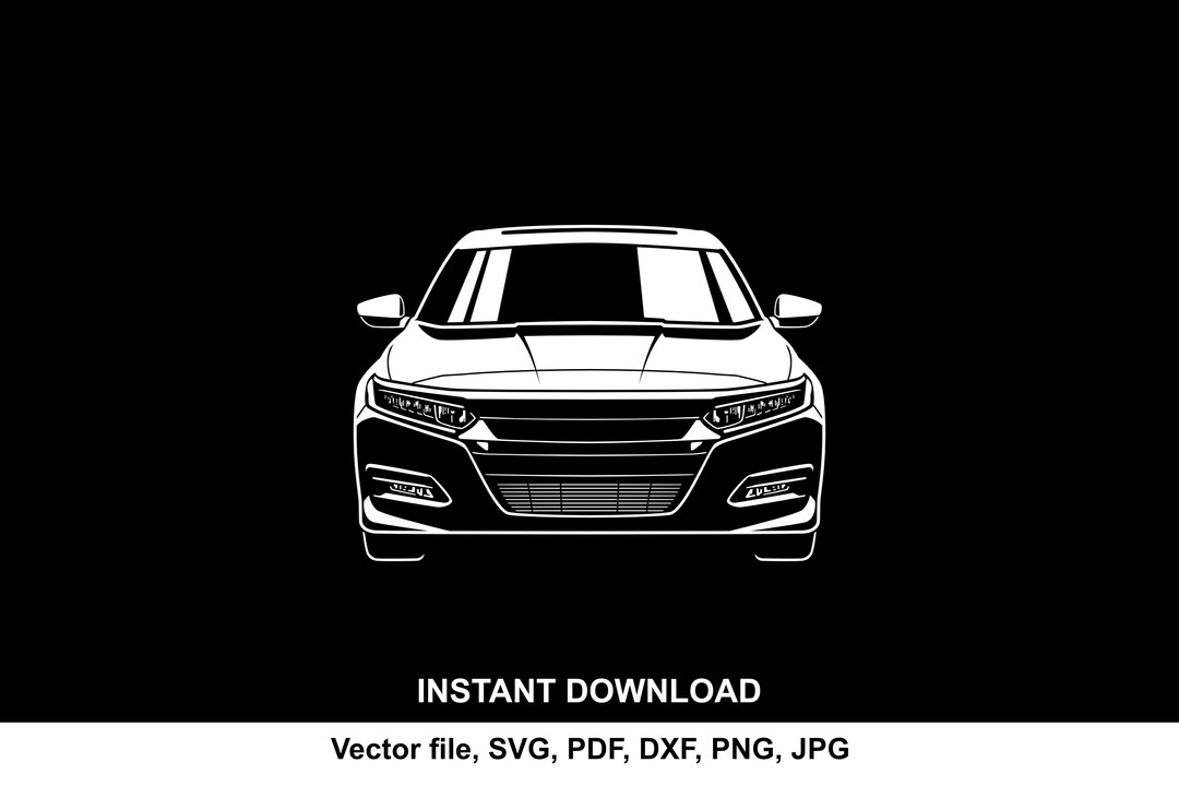 Accord 2020 Car Silhouette: SVG PNG for Cricut, Sticker (digital ...