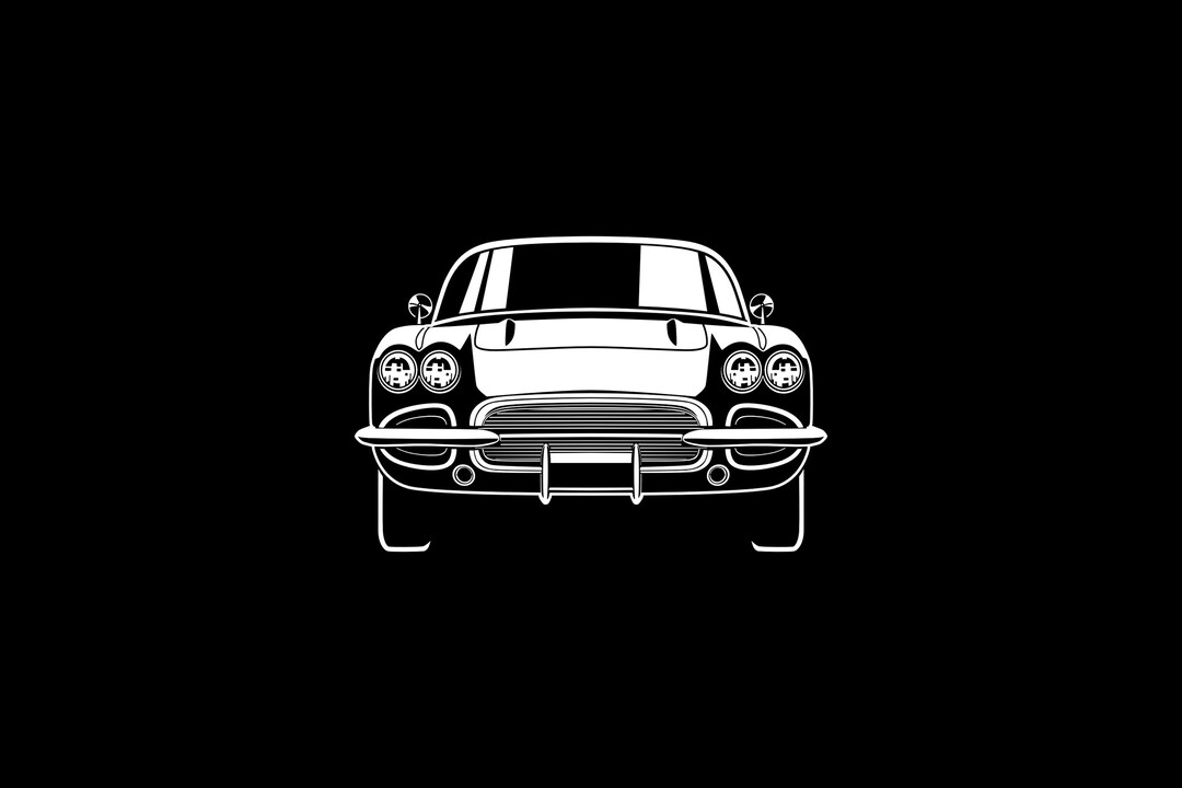 Corvette C1 Car Silhouette SVG PNG for Cutting, Print, Cricut, Sticker ...