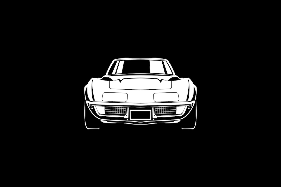 Corvette C3 Stingray 1969 Car Silhouette SVG PNG for Cutting, Print ...