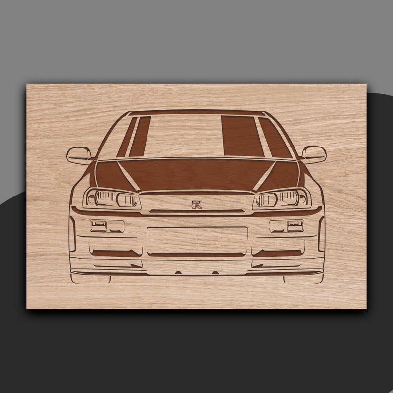 GTR R34 Car Silhouette SVG PNG for Cutting, Print, Cricut, Sticker ...
