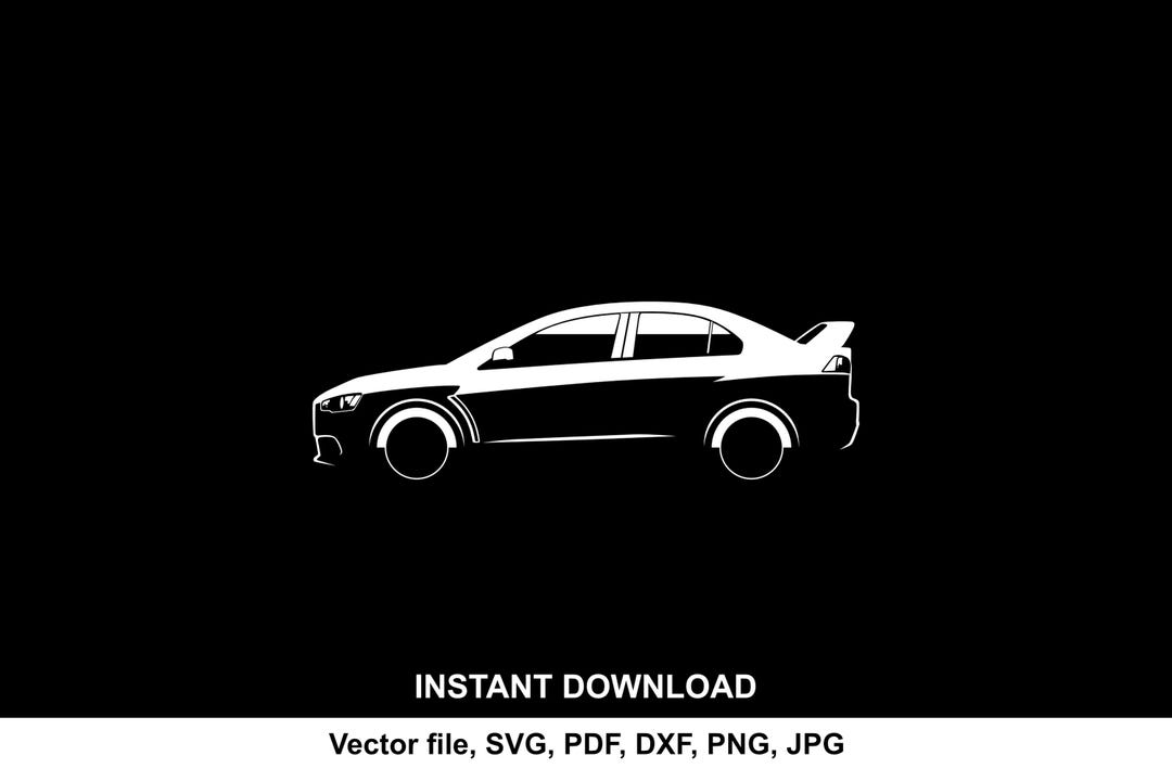 Lancer EVO X SVG, Silhouette, Car Vector, File for Cricut & Laser ...