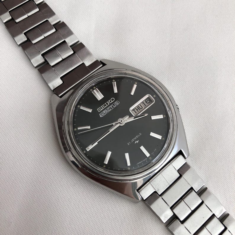 Vintage Seiko 5 Actus 7019-8010 Automatic Watch 21 Jewels Black Dial January 1970 - Etsy