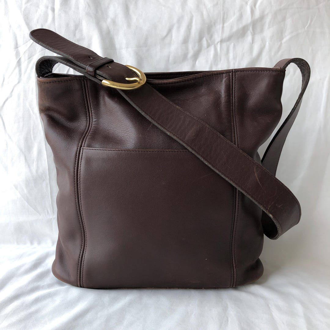 Vintage Coach Erickson Bucket 4169 Mahogany Brown Leather Bag Made in ...