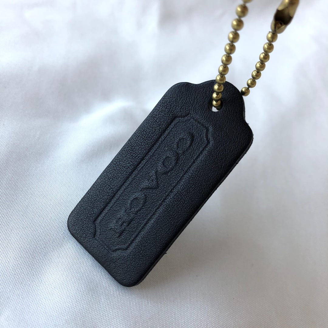 Vintage Coach Hang Tag Black Leather Bag Charm Key Chain - Etsy