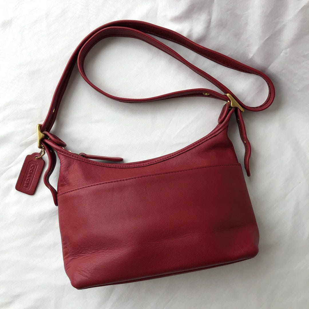 Vintage Coach 9136 Legacy Zip Red Leather Shoulder Crossbody Bag From ...