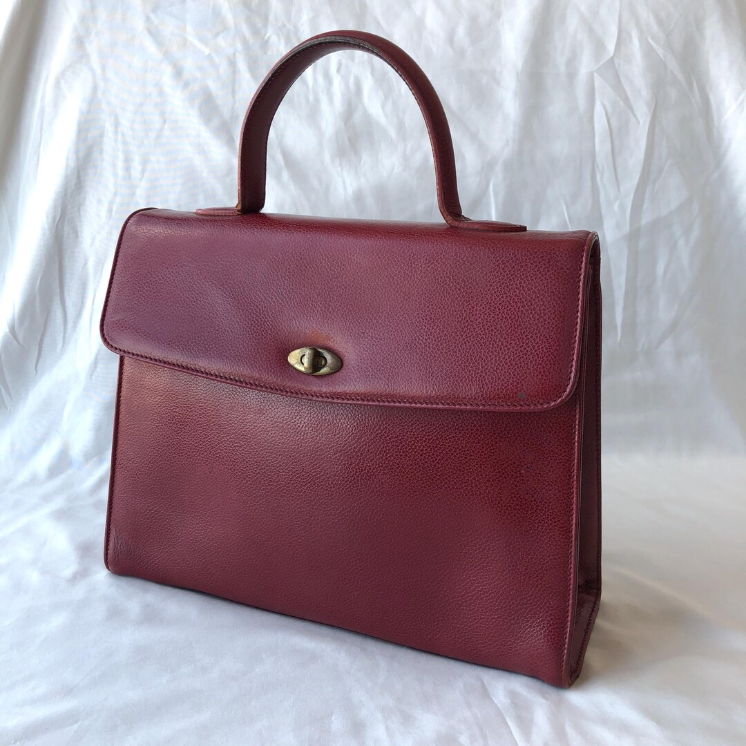 Vintage Coach Madison Copley 4414 Red Leather Top Handle Kelly Bag ...