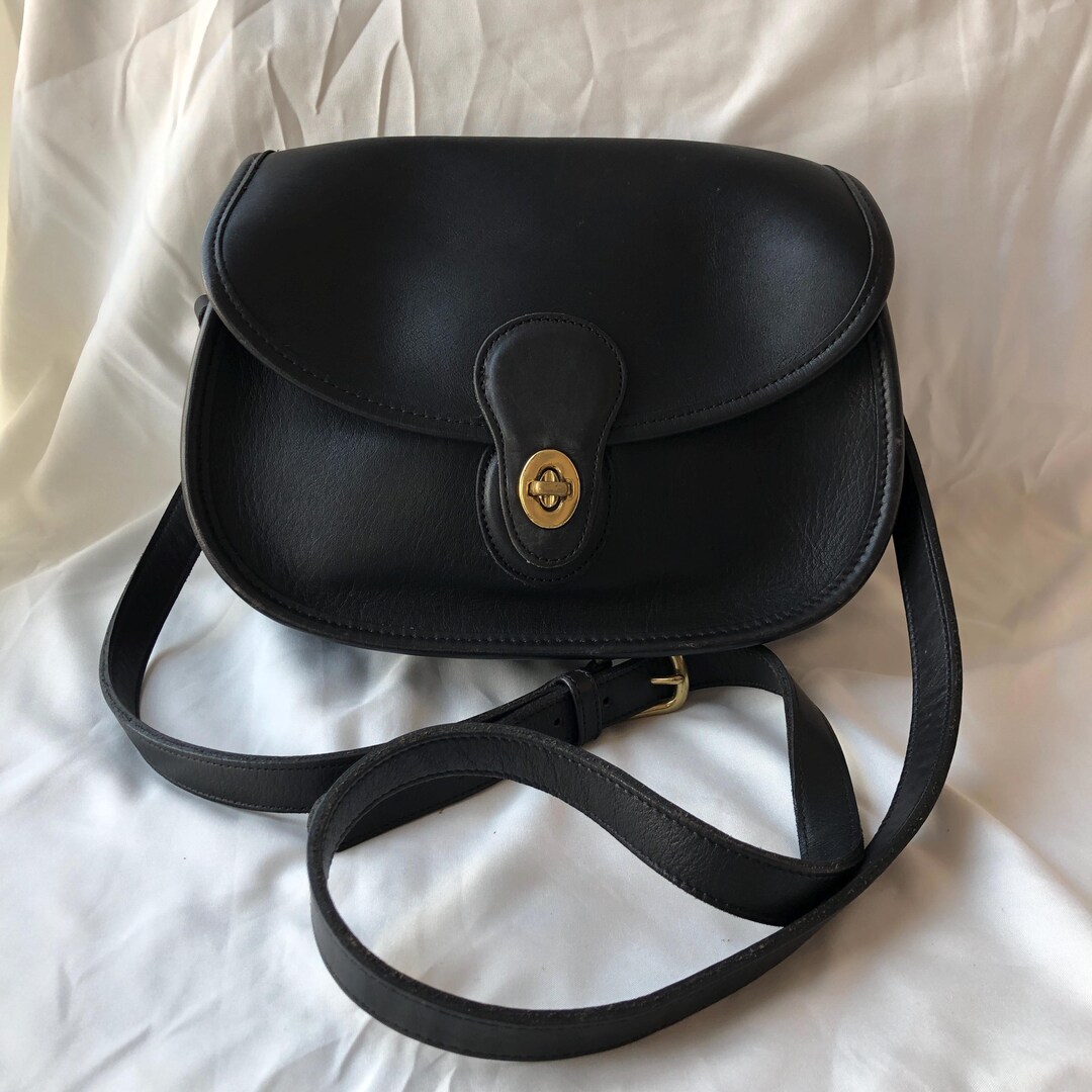 Vintage Coach Prairie 9954 Black Leather Crossbody Shoulder Bag Made in ...