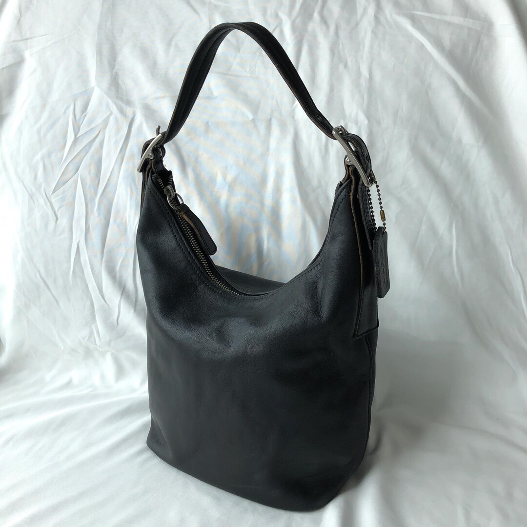 Vintage Coach Legacy West 9823 Black Leather Hobo Shoulder Bucket Bag ...