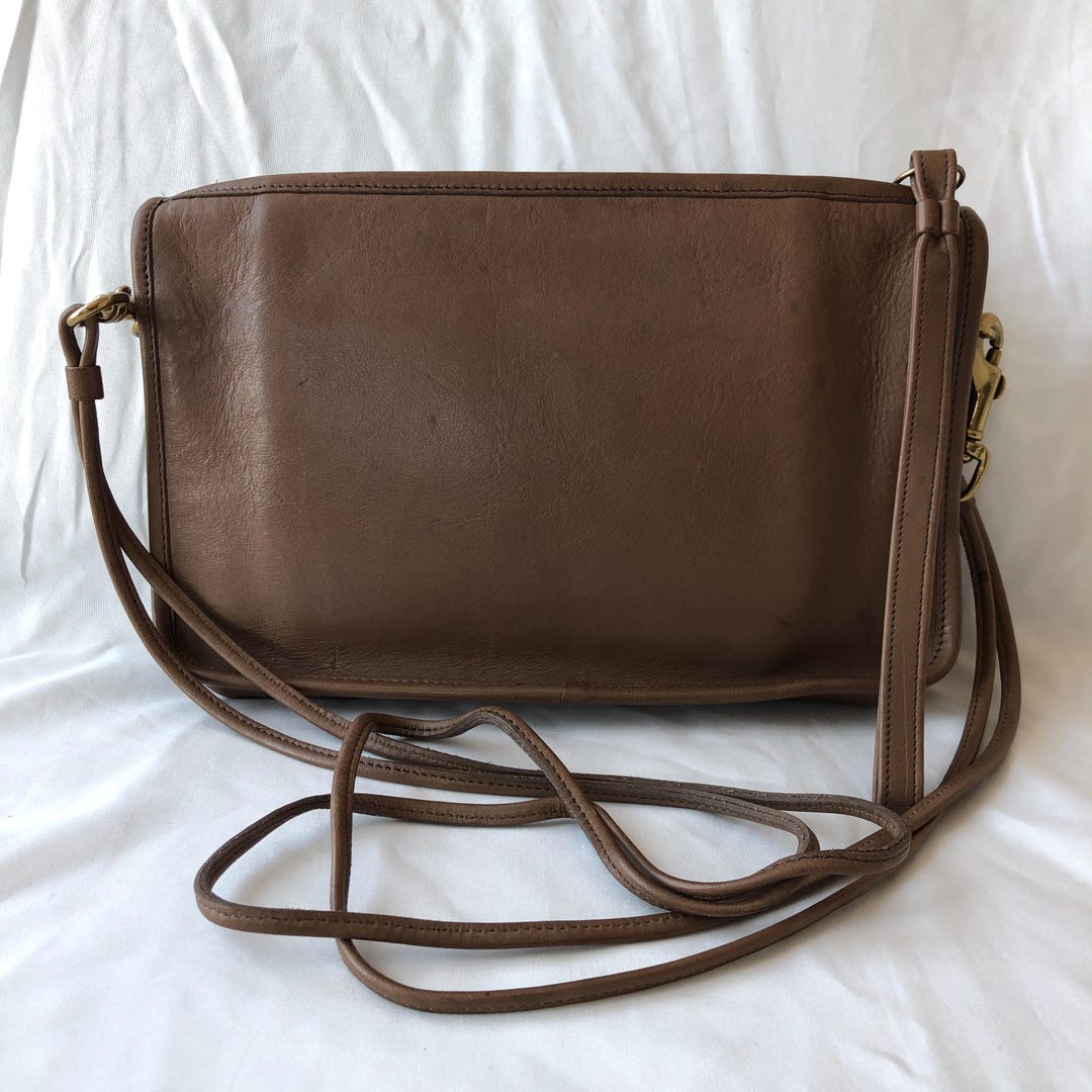 Vintage Coach Basic Bag 9455 Putty Brown Leather Crossbody Purse Pre ...