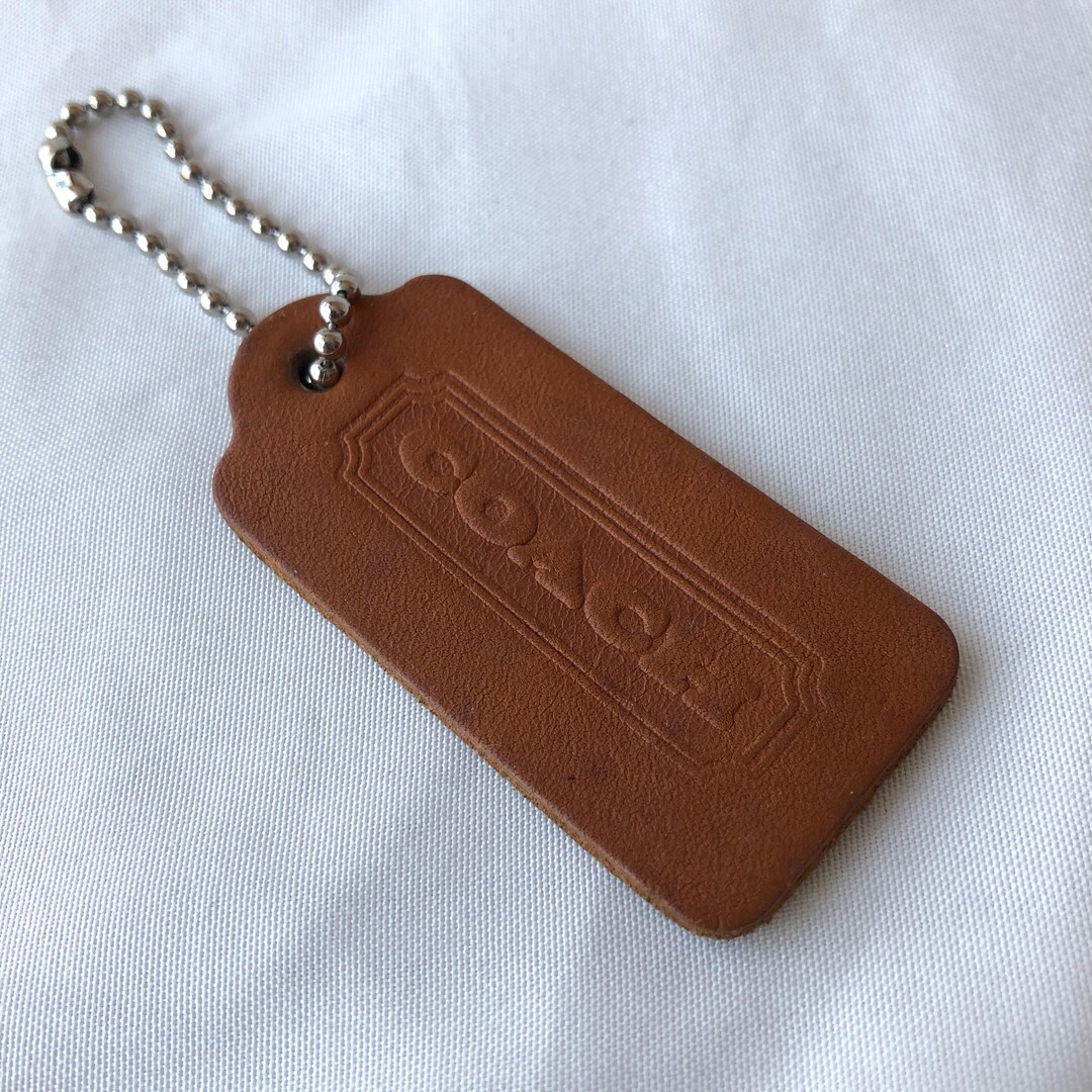 Vintage Coach Hang Tag British Tan Light Brown Leather Bag Charm Key ...