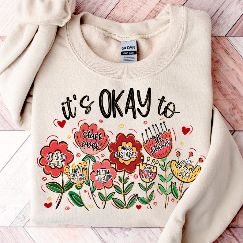 It's Okay to Boho Floral Png, Mental Health Png, Flowers Png ...