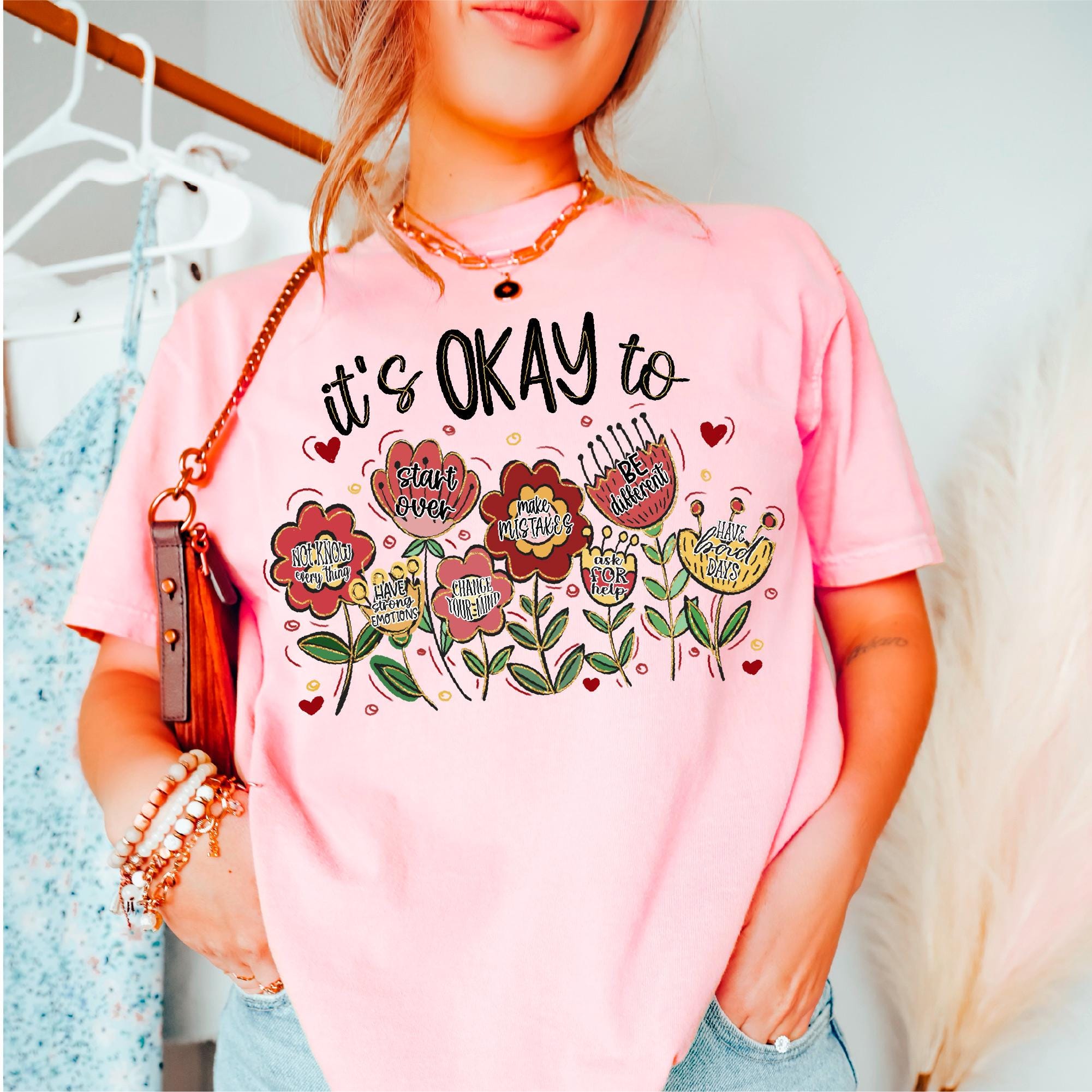 It's Okay to Boho Floral Png, Mental Health Png, Flowers Png ...